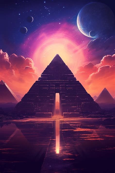 Retro Synthwave Pyramids Etsy