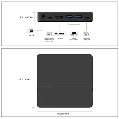 Usb C Aluminum Universal Mini Dock With Gigabit Ethernet And Hdmi Port Usb C Docking Station