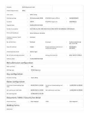 Fillable Online Bid Submission Configuration Key Fax Email Print PdfFiller