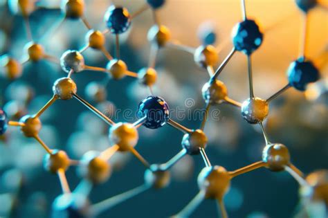 Visual Representation Of Molecular Structure With Colorful Atoms And Bonds Connecting Them Stock