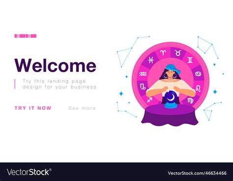 Fortune Seer Predicting Fate With Astrology Vector Image