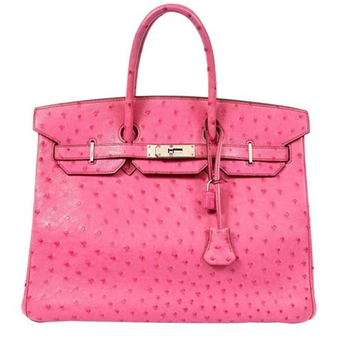 Hermès Pink Ostrich 35 Cm Birkin Bag At 1stdibs Hermes Pink Ostrich