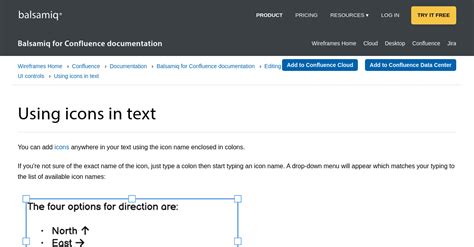 using icons in text balsamiq for confluence documentation balsamiq