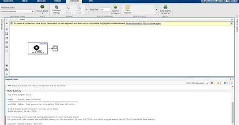 simulink arduino library very high memory use for small program r