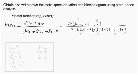 Solved Obtain And Write Down The State Space Equation And Chegg Com