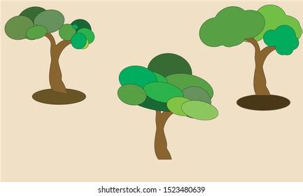 Set Tree Vector Design Stock Vector Royalty Free Shutterstock