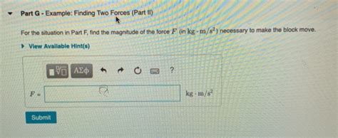 Part G Example Finding Two Forces Part Ii For