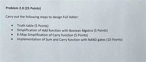 Solved Problem 20 25 Points Carry Out The Following Steps To Design