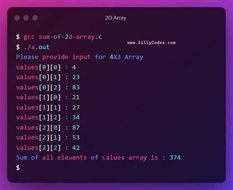 2d arrays in c multi dimensional arrays language sillycodes