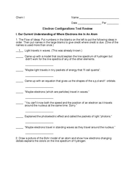 Electron Config Test Rev Pdf Atomic Orbital Electron Configuration