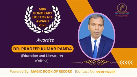 Dr Pradeep Kumar Panda Odisha Magic Book Of Record