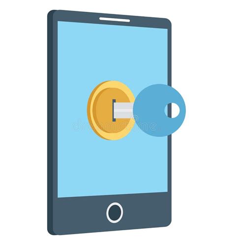 Mobile Security Color Isolated Vector Icon That Easily Can Be Modified And Edit Stock Vector