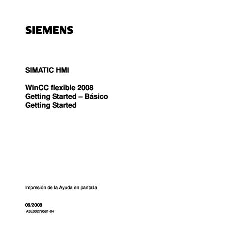 Pdf Simatic Hmi Wincc Flexible 2008 Getting Started Básico Getting