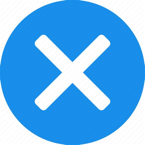 blue cancel close delete exit stop icon