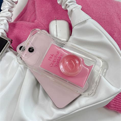 [빠른배송] [콜론비] 자몽 스파클링 신상 심플 아이폰케이스 카드 풀커버 젤리 투명 실리콘 아이폰 11 12 13 14 15 미니 Xs X Se2 Se3 7 8 프로