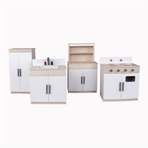 Harrison2inspire 4 Piece Complete Kitchen Set White Wood Stained Assembled