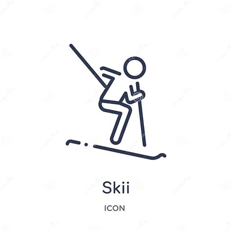 Linear Skii Icon From Activity And Hobbies Outline Collection Thin Line Skii Vector Isolated On