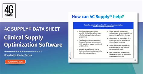 Download Now 4c Supply Data Sheet 4g Clinical 4g Clinical