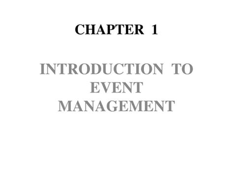 Chapter 1 Pempdf Event Management Presentation Pdf