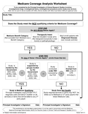 Fillable Online Medicare Coverage Analysis Worksheet Fax Email Print PdfFiller