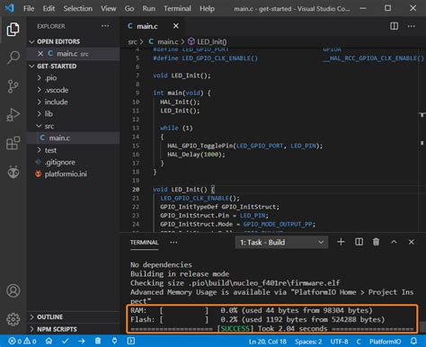 getting started with platformio stm32 base project