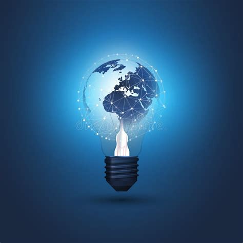 Abstract Cloud Computing Electric And Global Network Connections Concept Design With Earth