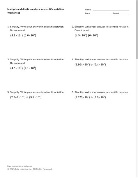 Multiplication And Division Of Scientific Notation Worksheet Multiplication Worksheets