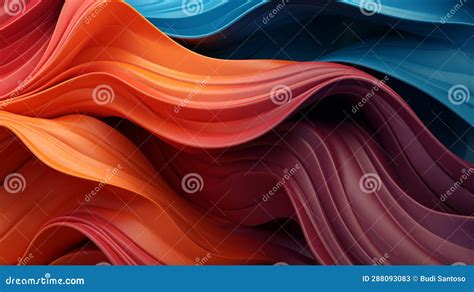 Abstract Background With Wave Like Shapes And Colors For Design Background Generative Ai Stock