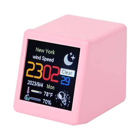 Smart WIFI Weather Station Clock DIY Cute GIF Animations Desktop Decoration Electronic Album
