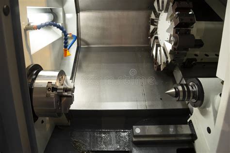 The CNC Lathe Machine Or Turning Machine Stock Image Image Of Metalworking Center