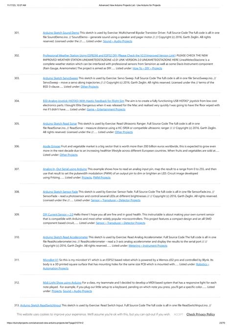 Advanced View Arduino Projects List Use Arduino For Projects 2pdf