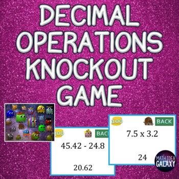 Decimal Operations Knockout Game By Idea Galaxy TPT