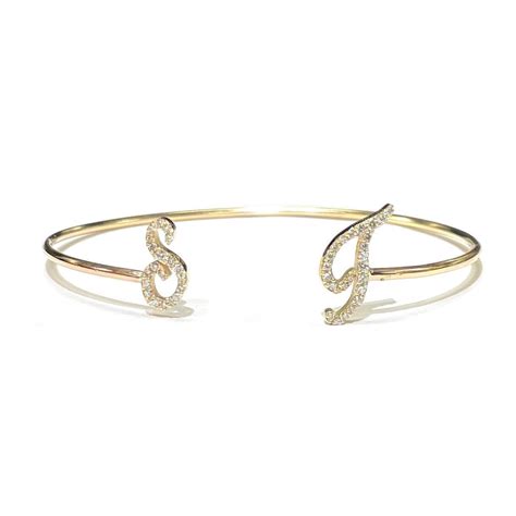 Diamond Initial Bangle George The Jeweler
