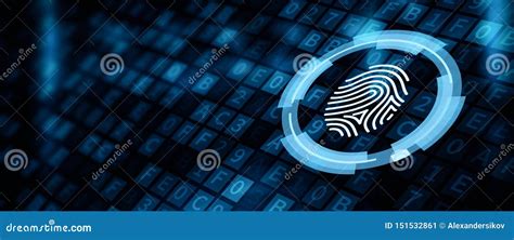 fingerprint scan security access with biometrics identification stock