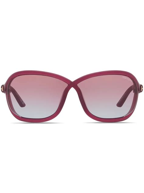 Tom Ford Eyewear Fernanda Oversized Frame Sunglasses Purple Farfetch