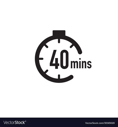 40 Minutes Timer Stopwatch Or Countdown Icon Time Vector Image