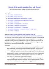 How To Write An Introduction Discussion Conclusion In A Lab Report How To Write An