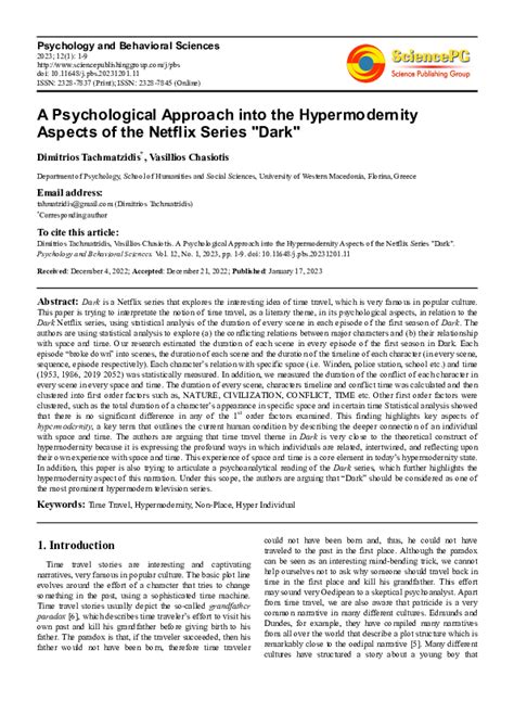 Pdf A Psychological Approach Into The Hypermodernity Aspects Of The