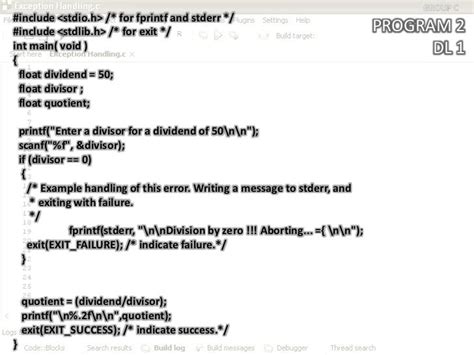 exception handling in c programming