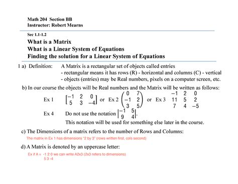 Note Outline Sec 1 1 1 2 Mostly Filled In Math 204 Section Bb Instructor Robert Mearns Sec 1