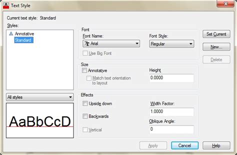 Autocad 2013 Essential Text Style Annotation
