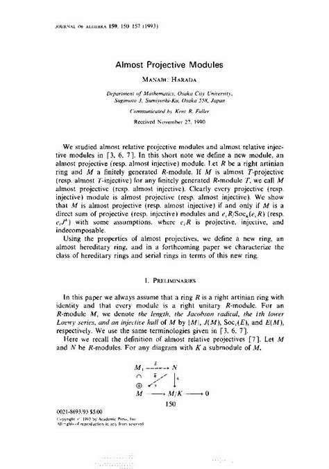 Pdf Almost Projective Modules Dokumentips