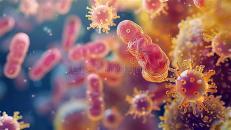 Visual Representation Of Cocci Bacteria In A Colorful Microscopic