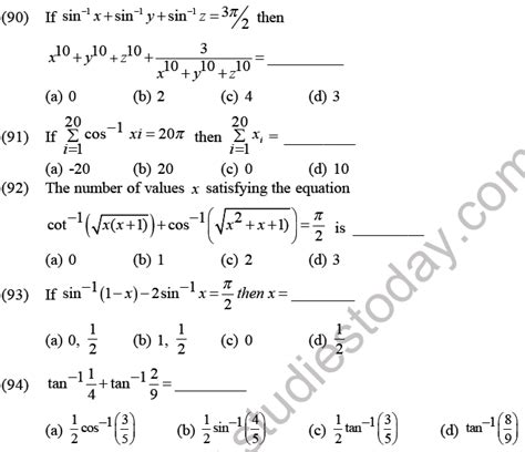 Jee Mathematics Trigonometric Functions Mcqs Set C With Answers