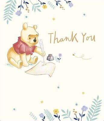 Winnie The Pooh Bear Thank You Greetings Card Appreciation Gratitude