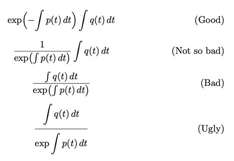 fractions integral symbol in the denominator with standard size tex