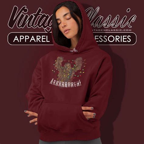 Chewbacca Roar Star Wars Christmas Lights Chewie Shirt Vintagenclassic Tee