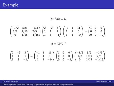4 Linear Algebra For Machine Learning Eigenvalues Eigenvectors And Diagonalization Pdf