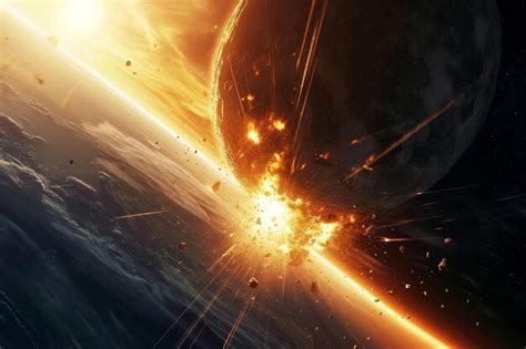 Premium Photo Terrifying Asteroid Earth Collision Generate Ai
