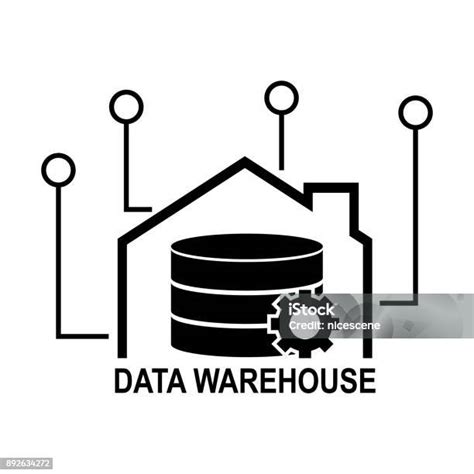 데이터 웨어하우스 아이콘 기호 디자인입니다 벡터 일러스트 레이 션 기술 솔루션 컨셉 디자인을 경향이 있습니다 0명에 대한 스톡 벡터 아트 및 기타 이미지 Istock